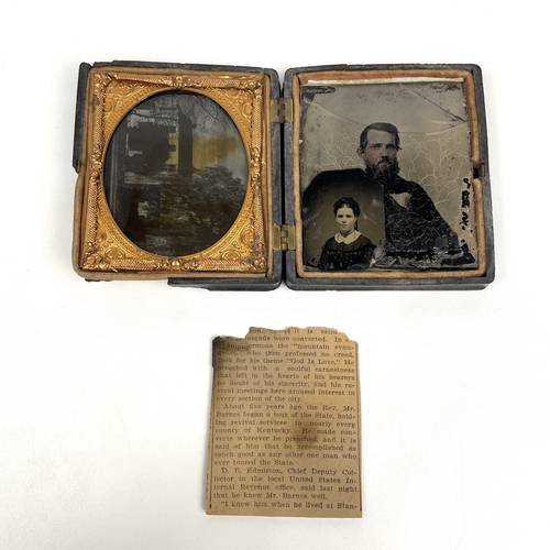 Antique Daguerreotype Kentucky Man Civil War Era House Sweetheart Union ...