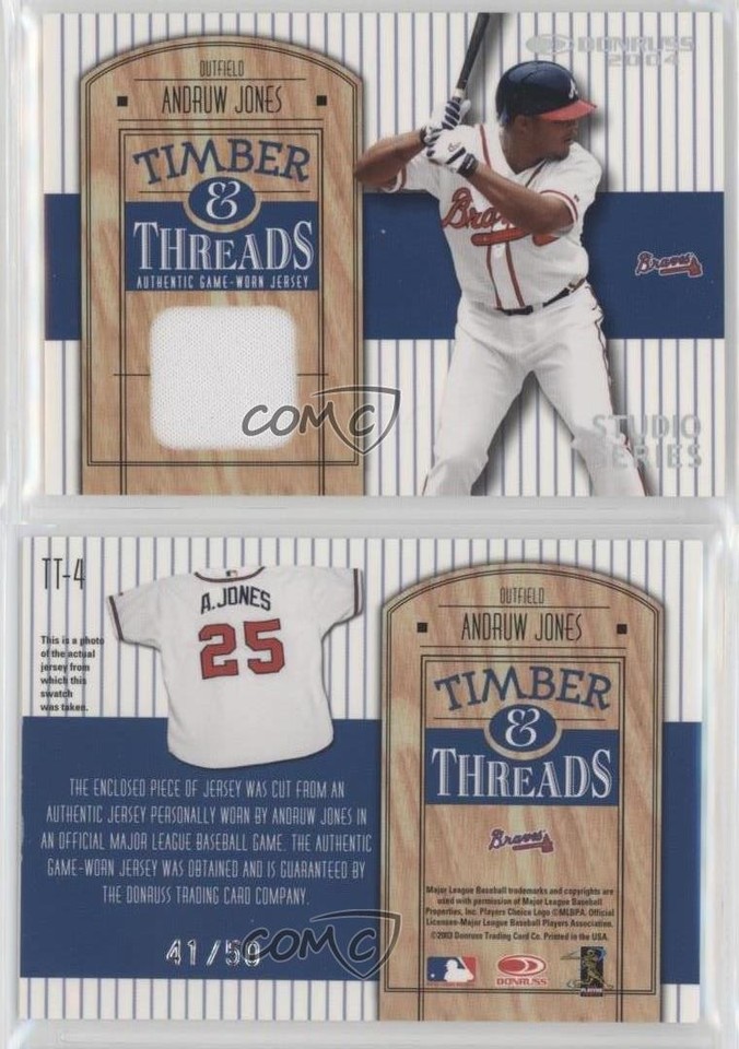 2004 Donruss Timber & Threads Studio Series 41/50 Andruw Jones #TT-4 ...