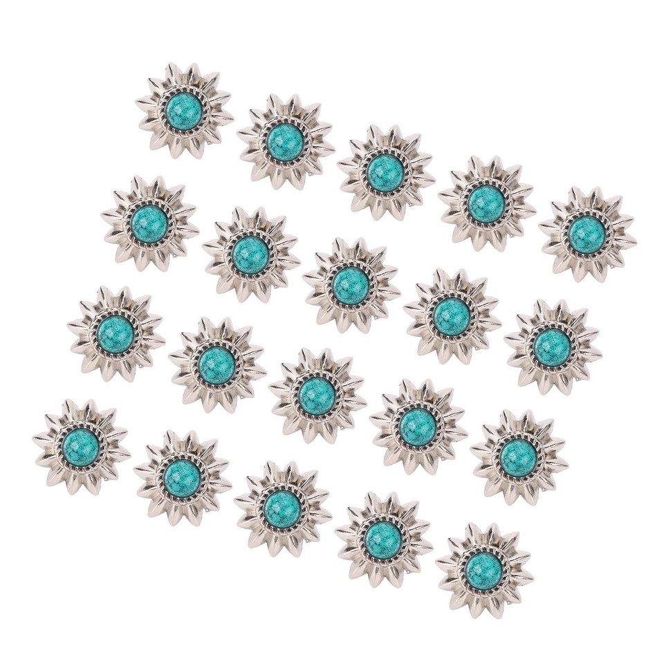 Vintage Style Green Faux Turquoise Screen Buckle 20 Sets for Leather ...