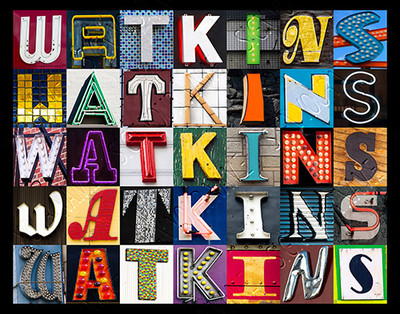 WATKINS Name Poster featuring photos of actual sign letters | eBay