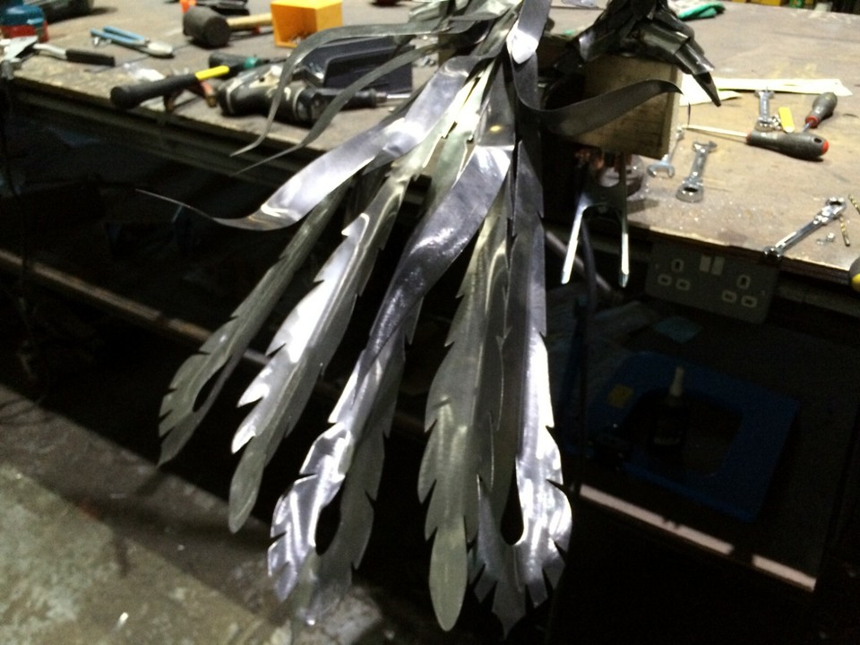 Handmade Welded Steel Phoenix Sculpture on stand | eBay UK