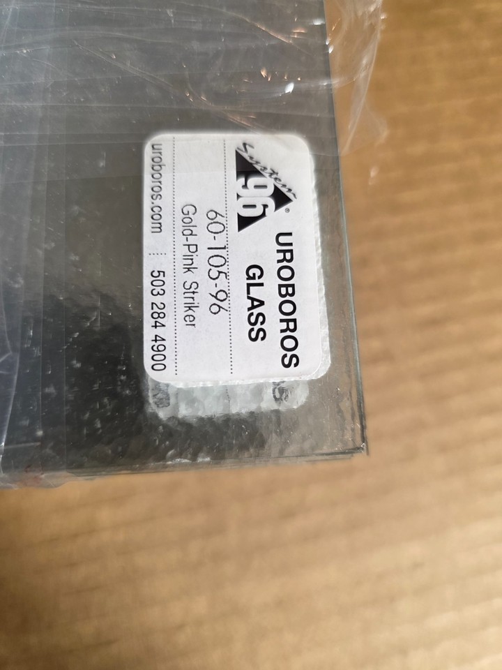 Uroboros Gold Pink 96 coe fusing glass "Pink Striker" 20- 6"x 6" pieces ...