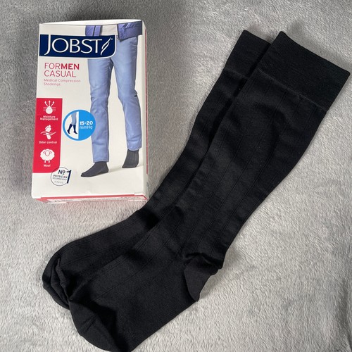 New Jobst For Men Medical Compression Stockings Knee CT Casual, Black ...