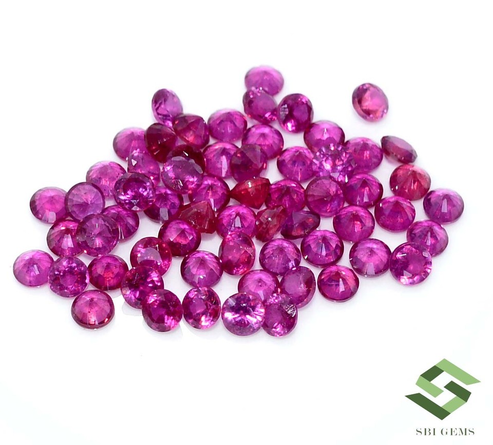 3 mm Natural Ruby Round Cut Lot 30 Pcs Calibrated Lustrous Loose ...