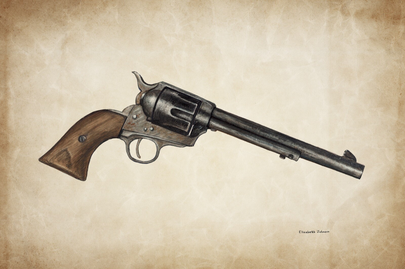 Poster Decoration.Home wall.Room vintage design.Western antique gun ...