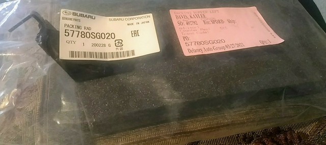 Genuine Subaru Bumper Cover Packing 57780sg020 for sale online | eBay