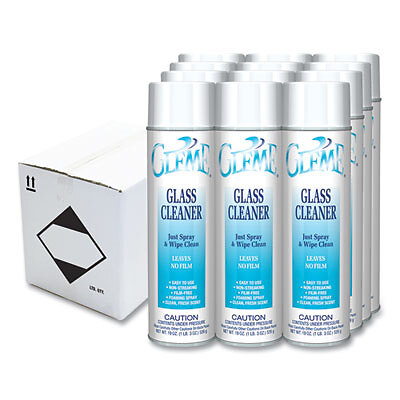 Claire Gleme Glass Cleaner, Fresh Scent, 19 oz Aerosol Spray, Dozen ...