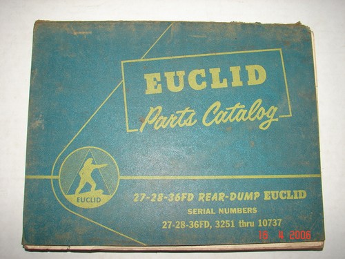 EUCLID Parts Manual Catalog 27-28-36FD Rear-Dump Euclid 1957 | eBay