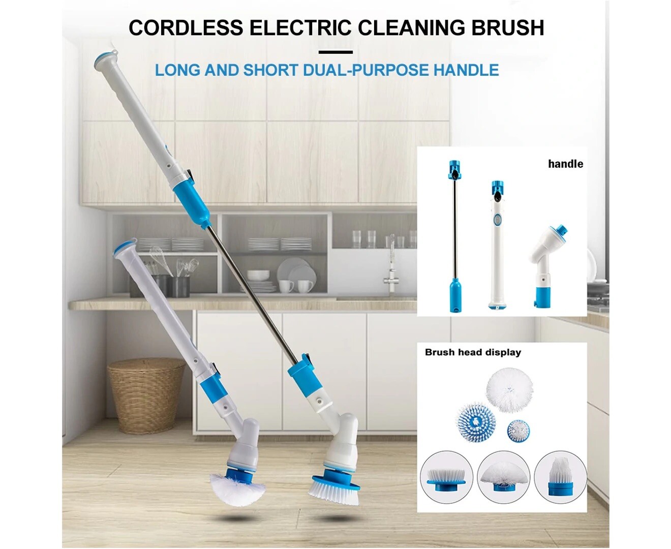 Rechargeable Spin Scrubber Electric Turbo Scrub Cleaning Brush Cordless ...