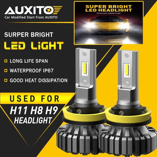 AUXITO 2X H11 H8 H9 LED Xenon White Headlight Bulb High/Low beam B3 ...