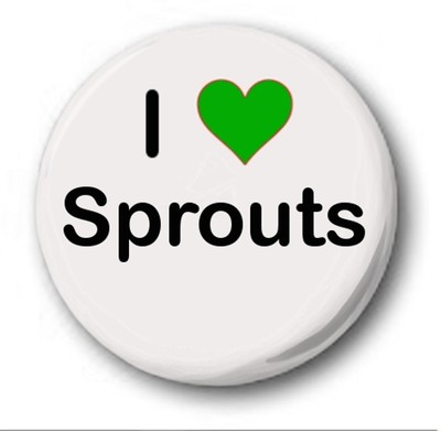 I LOVE SPROUTS - 1 inch / 25mm Button Badge - Novelty Cute Christmas ...
