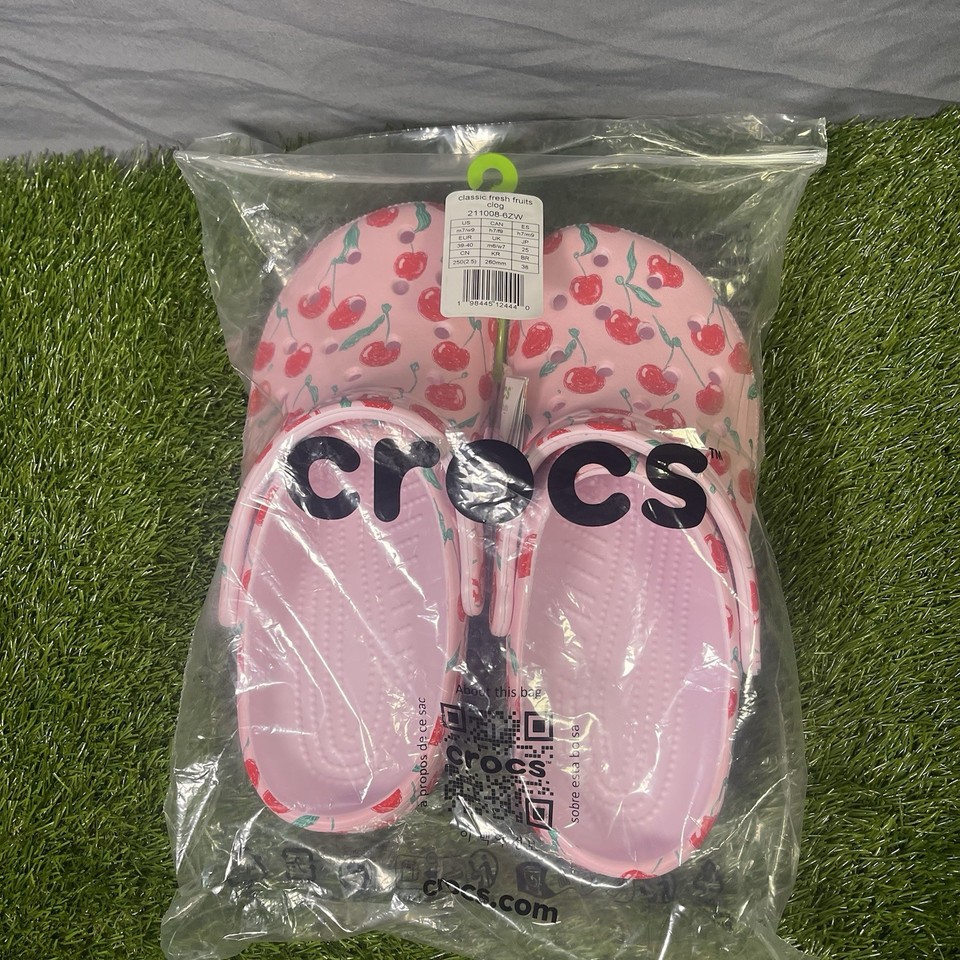 Crocs Classic Fresh Fruits Cherry Cherries Pink Clog 211008-6ZW Women’s ...