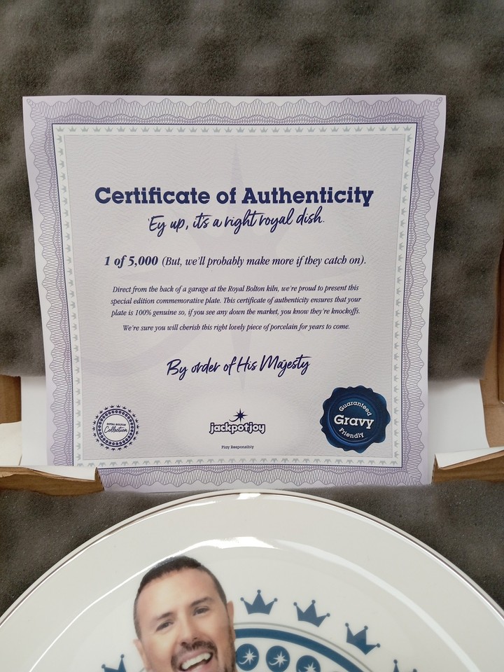 Jackpotjoy Royal Bolton Limited Edition Plate 1 of 5000 Boxed COA | eBay UK