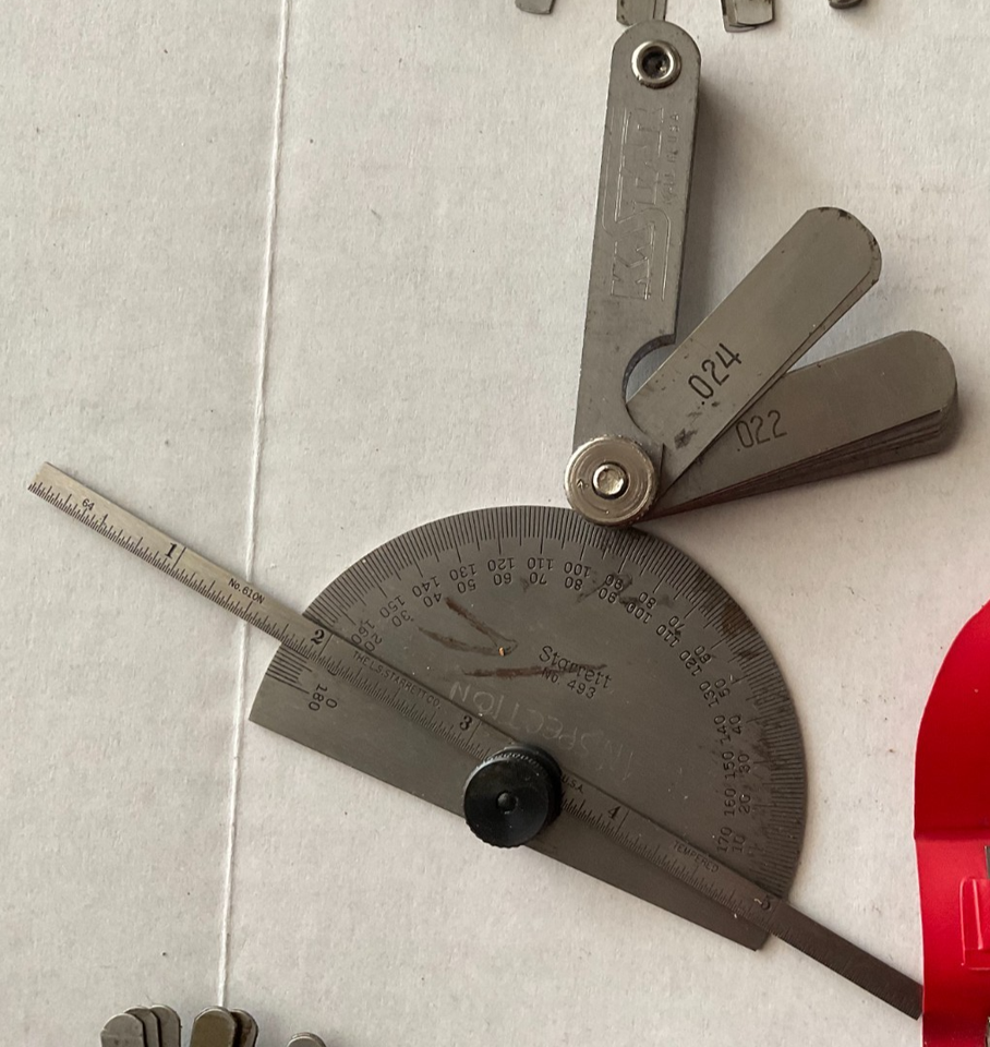 Lot of measuring tools: Steel Rulers, Feeler Gages, Screw Pitch Gage ...