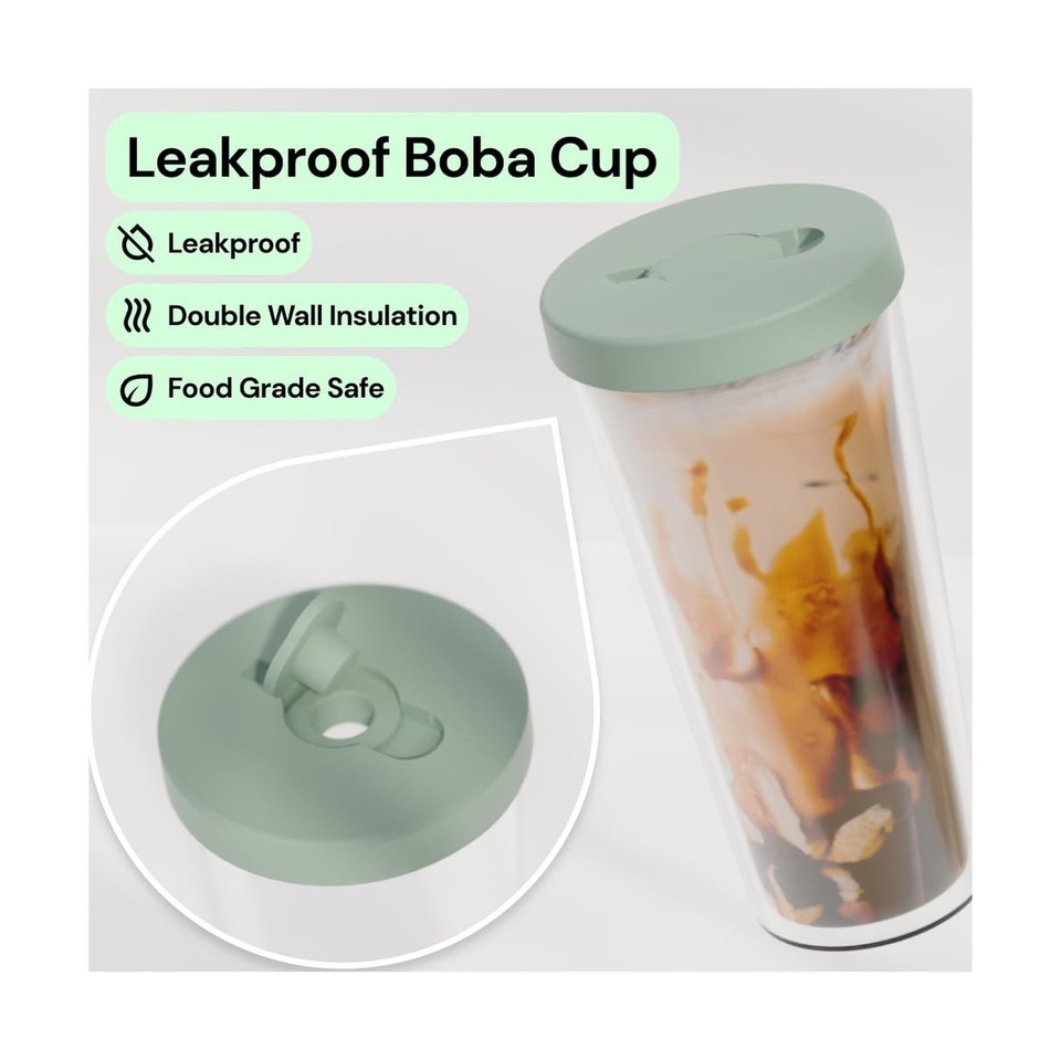 Dodoko Reusable Boba Cup and Straw Boba Tea Cup Bubble Tea Cup Reus ...