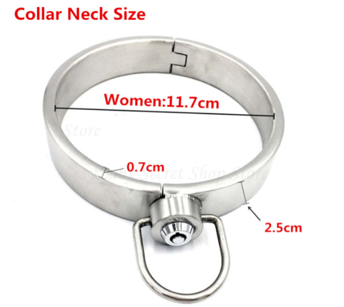 Stainless Steel/Metal Lockable Slave Neck Collar Choker Bondage ...