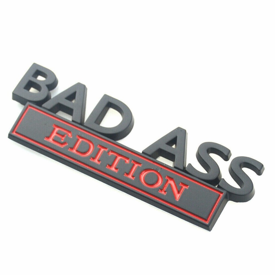 1pc New Bad Ass Edition Emblem Car Badges Badass 3D Sticker Decal Black ...