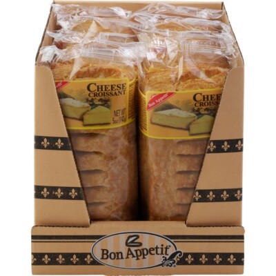 Bon Appetit Cheese Croissant 16ct - 5oz Flaky & Delicious Pastry Snacks ...
