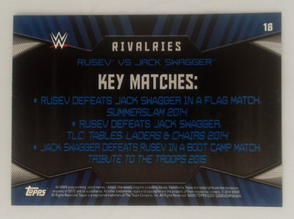 2016 Topps WWE Then Now Forever WWE Rivalries #18 Rusev vs Jack Swagger ...