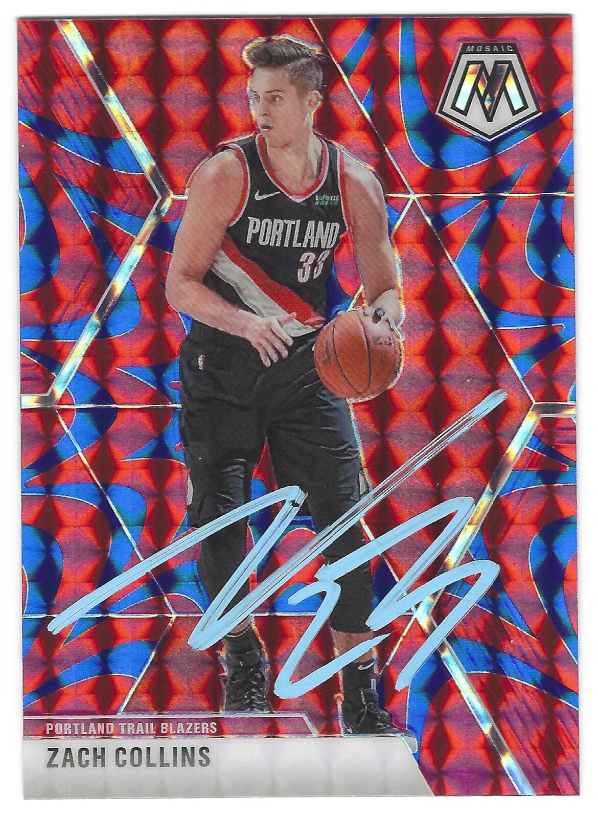 ZACH COLLINS SIGNED AUTOGRAPHED 2019-20 PANINI MOSAIC BASKETBALL CARD ...