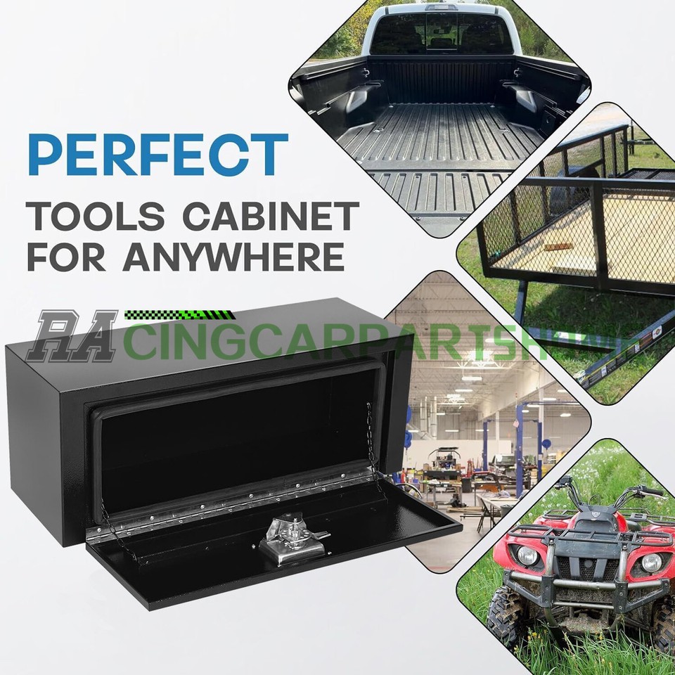 27"Steel Underbody Truck Bed Tool Box w/ Handle Lock for Pickup RV ...