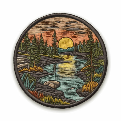 River Patch Dye Sublimated Applique Patch - Nature Badge (Iron on) | eBay