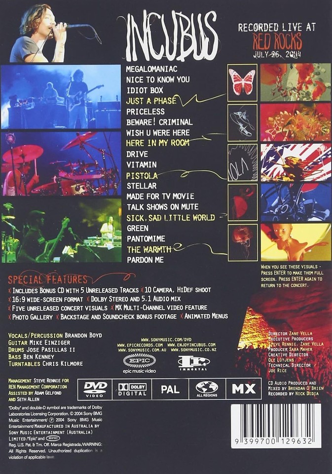 Incubus Alive at Red Rocks (CD) (UK IMPORT) 9399700129632 | eBay