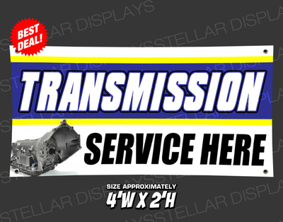 4'x2' TRANSMISSION SERVICE Banner Auto Repair Revbuild Open Sign ...