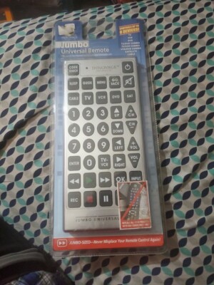 NEW GIANT JUMBO BIG BUTTON UNIVERSAL REMOTE TV DVD VCR CABLE Up To 8 ...