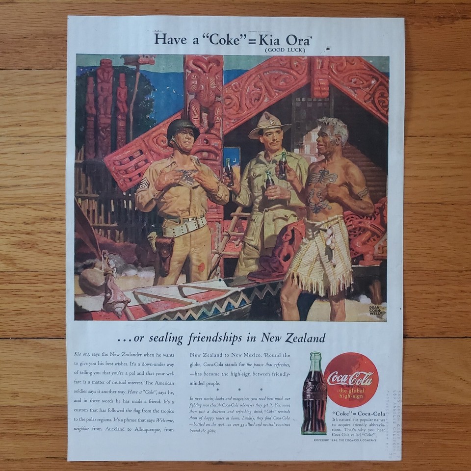 1944 Coca Cola Coke Have A New Zealand Mauri WWII US Army Vintage Print ...