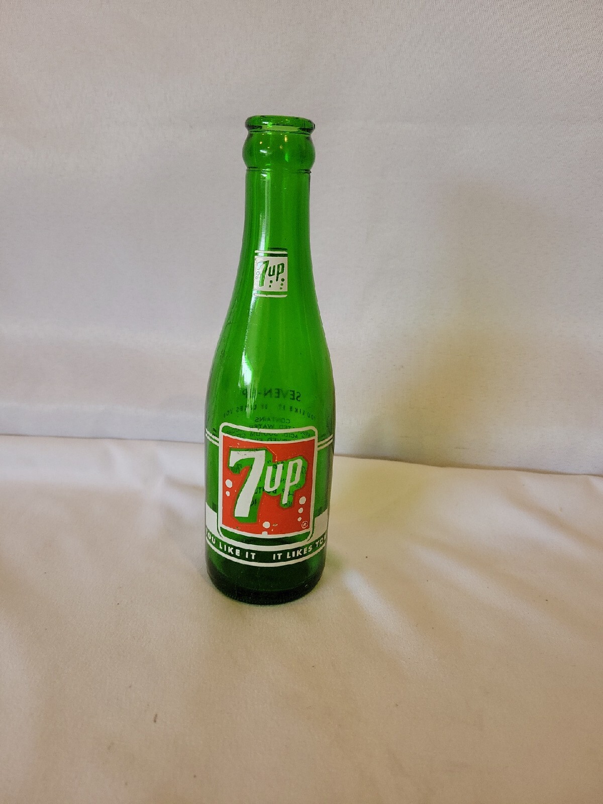 VTG 7 Oz Green Glass Soda Bottle Seven Up 7-Up Fresh Up Sioux City ...