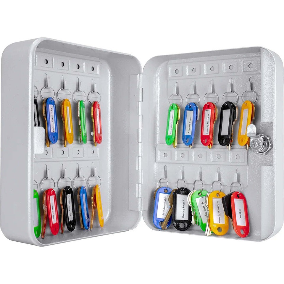 Barska CB12482 Wall Mount Ready 20 Slots Key Holder Steel Key Cabinet ...