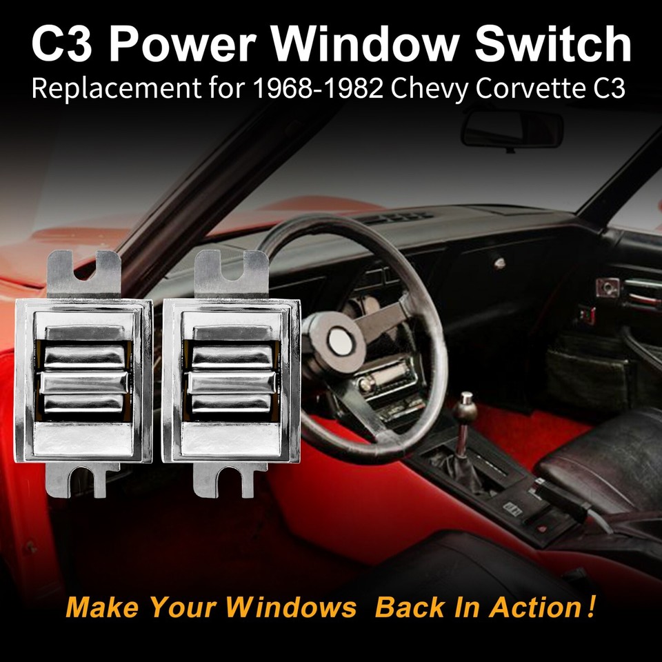 2X Power Window Switch Left & Right Side for 1968-1982 Chevy Corvette ...