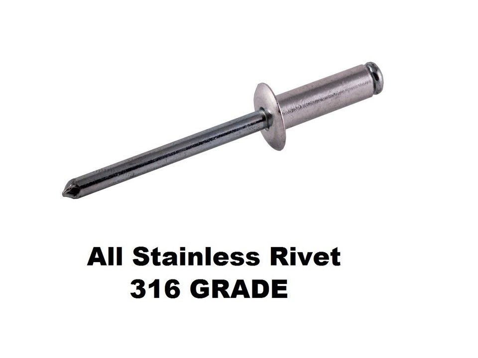 Qty 200 Dome Rivet 73 STST 5-2 Marine Grade 316 Stainless 5/32 - 4mm x ...