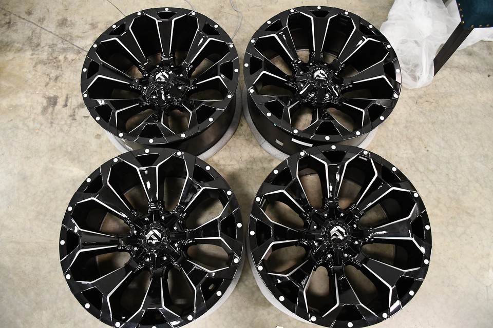 Set 4 Fuel D576 Assault 17x9 5x4.5 5x5 Gloss Black Milled Wheels 17 ...