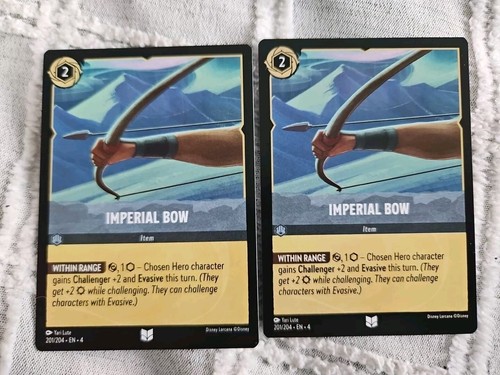 Imperial Bow LOT of 2 Item 201/204 Disney Lorcana Ursula’s Return PACK ...