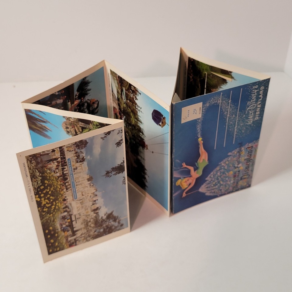 Vintage 1960s Disneyland Fantasyland Fold Out Postcard Booklet ...