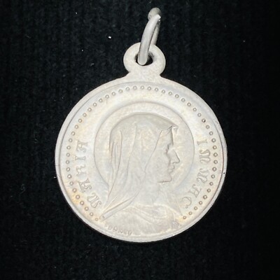 VTG‼ Maria Immac. Immaculate Conception Christian Silver Tone Medal ...