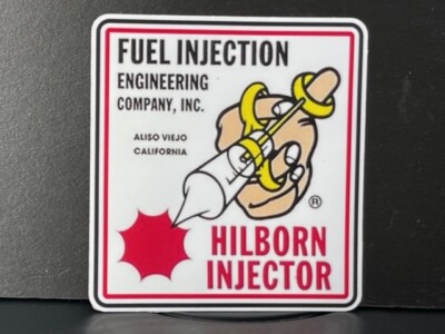 VRHTF NHRA VINTAGE STYLE FUEL INJECTION ENGINEERING STICKER 4" X 3.75 ...