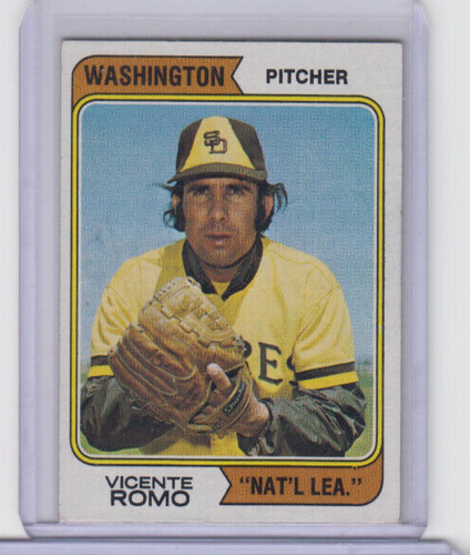 1974 Topps #197 Vicente Romo PADRES ( Washington Variation ) NM or ...