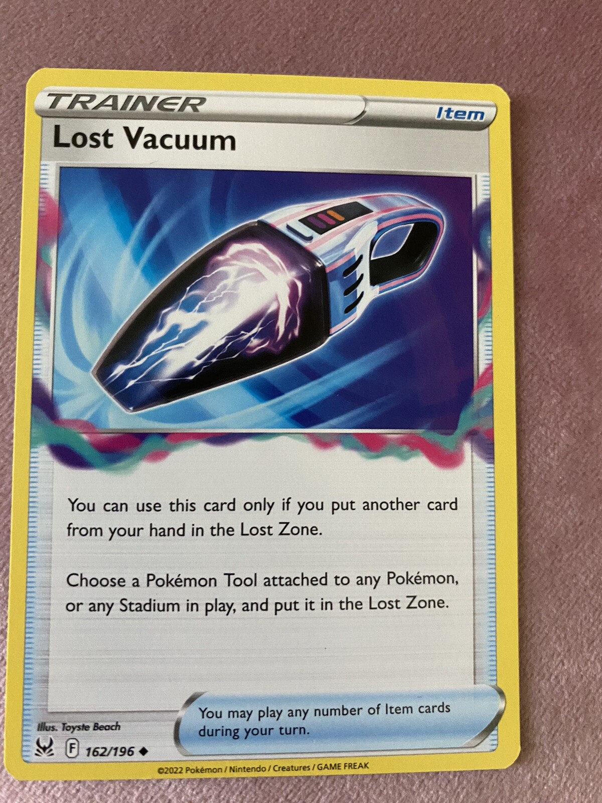 Pokémon Card 162/196 LOST VACUUM - LOST ORIGIN - UNCOMMON - NM | eBay