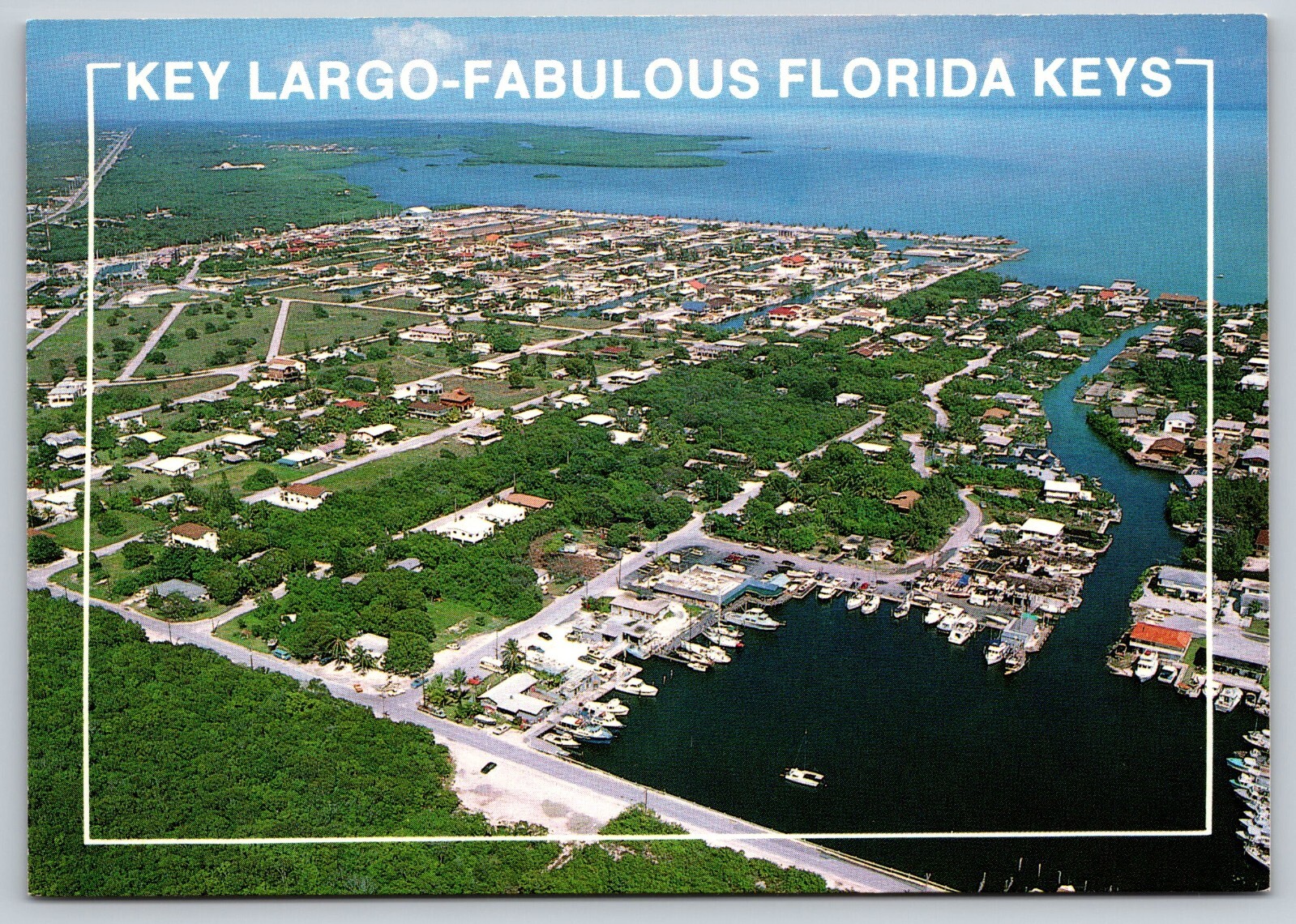 Postcard Florida Key Largo Aerial view 5X | eBay