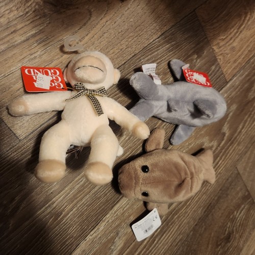 Vintage Gund Mini Plush Lot Of 3 New With Tags Chippy,shark,seal | eBay