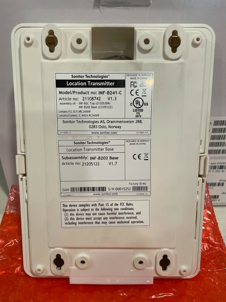 Stanley Healthcare INF-B241-C Location Transmitter Base Sonitor ...