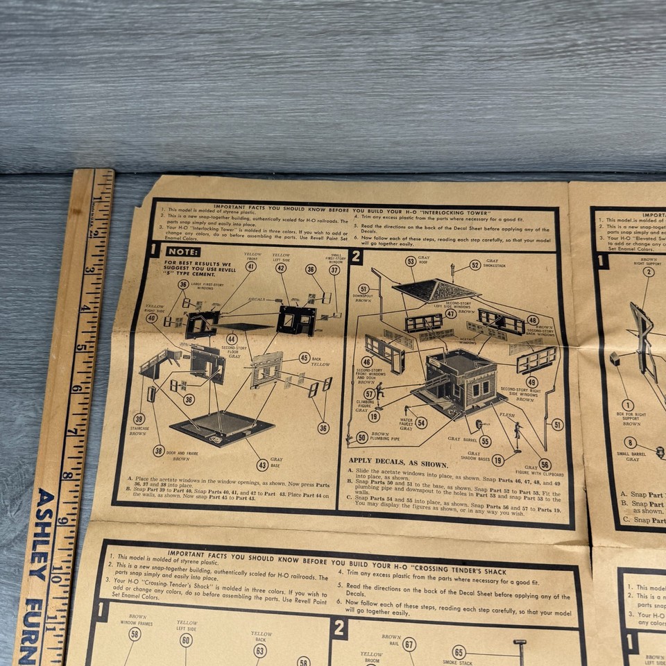 HO Scale Revell Building Kit Assembly Instructions Parts List Lot ...