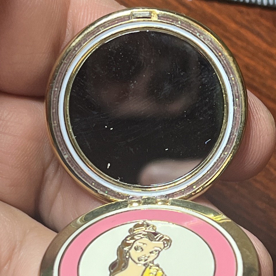 Disney Belle Sparkle Compact Series Hinged Pin Beauty Beast Mirror ...