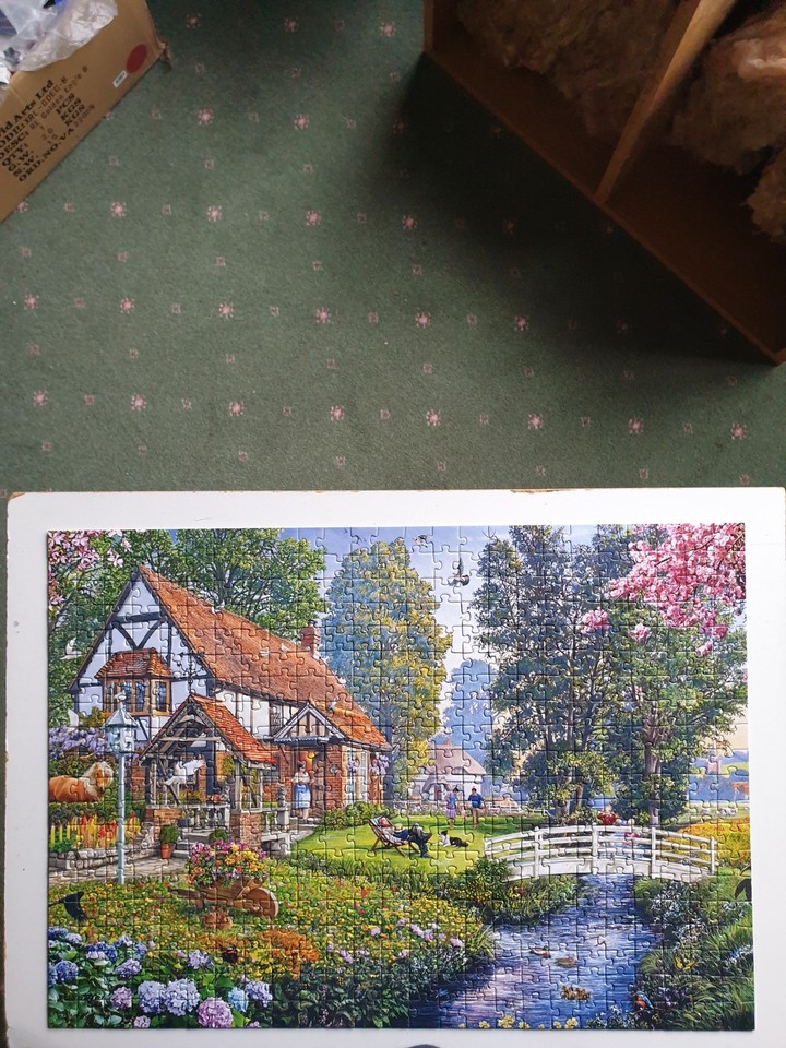 One Jigsaw Puzzle-500 pieces-Peaceful Sunday at the Cottage-Corner ...