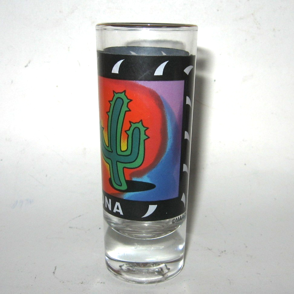 Arizona Souvenir Tall Shot Glass Saguaro Cactus Sunshine | eBay