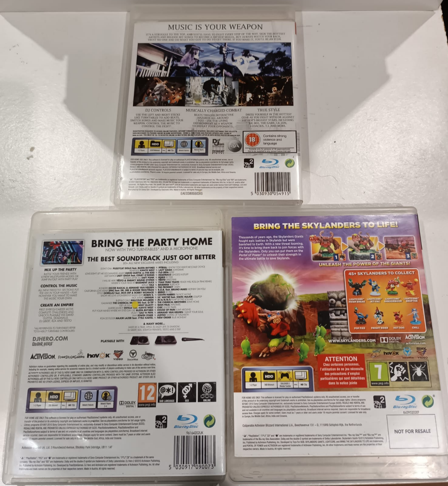 3x PS3 Games Bundle – Skylanders Giants, DJ Hero 2, Def Jam Icon | eBay UK