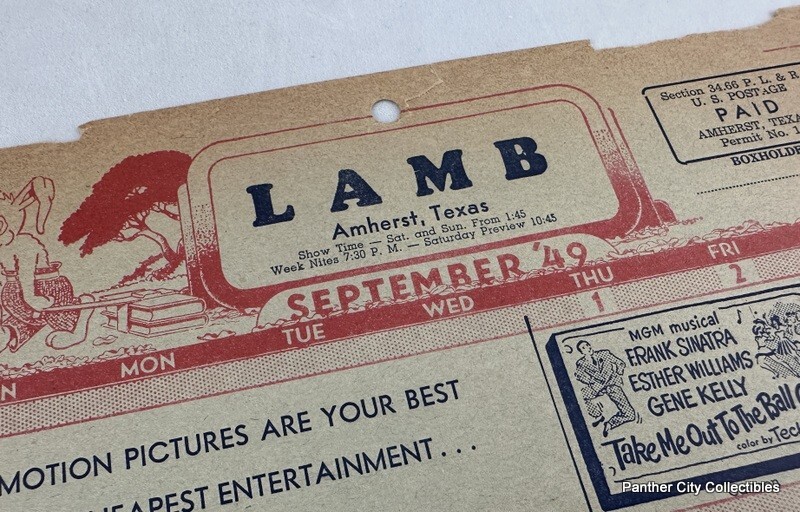 1949 Broadside Movie Herald Flyer Lamb Theatre Amherst Texas Sinatra ...